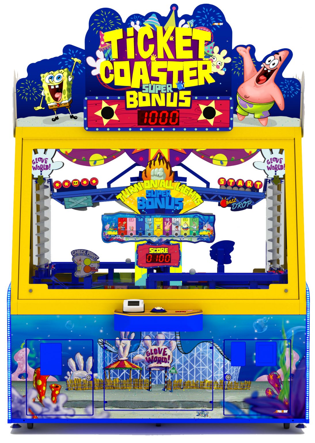SpongeBob Ticket Coaster Arcade Game - Andamiro USA