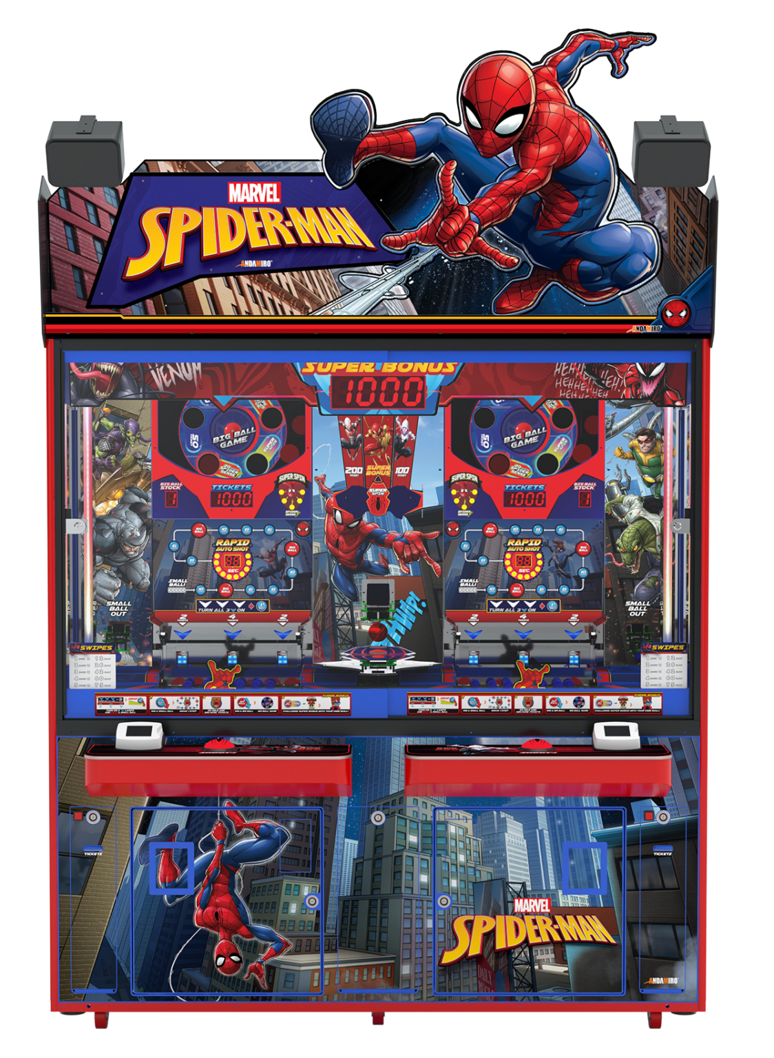 Spider-Man Coin Pusher Arcade Game - Andamiro USA