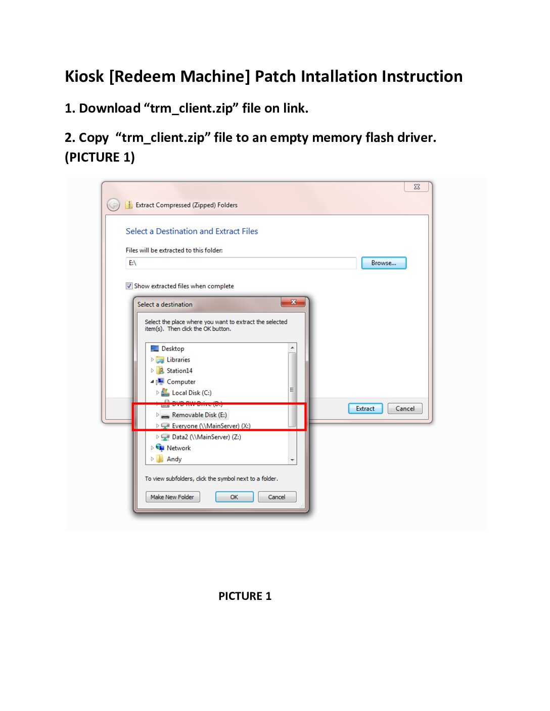 Redeem Machine: Kiosk Update Installation Instructions - Andamiro USA